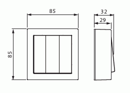 3-gang 1-way switch, 16AX/250V, Impressivo, 2 X-terminals, white | ABB ...