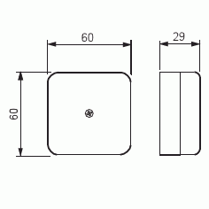 Junction box IP20, white, 60 x 60 mm | ABB Oy, Wiring accessories