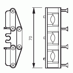 Strain-relief for 3 cables, Ø 6 – 13,5 mm | ABB Oy, Wiring accessories