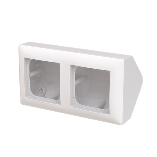 Two gang surface mounting box White - Saga | ABB Oy, Wiring accessories