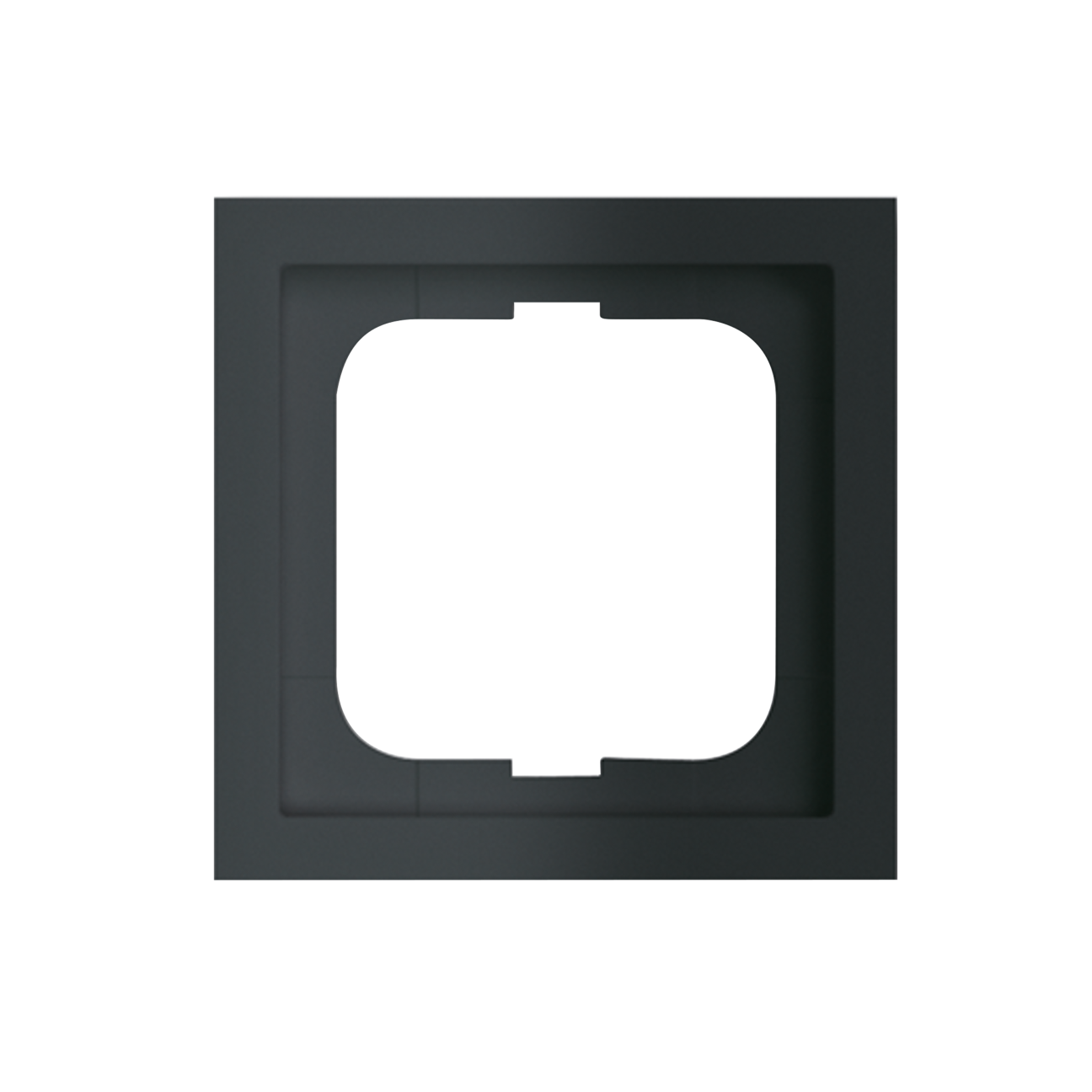 Cover frame, 80mm, 1-gang, black matt | ABB Oy, Wiring accessories