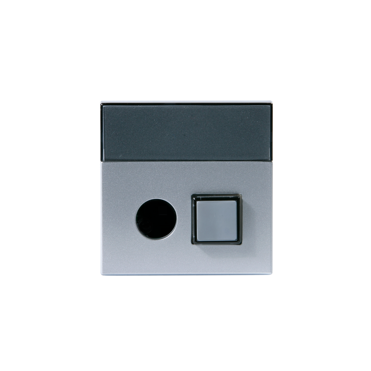 Center plate, Push button/telecom socket outlet, Impressivo, aluminum ...
