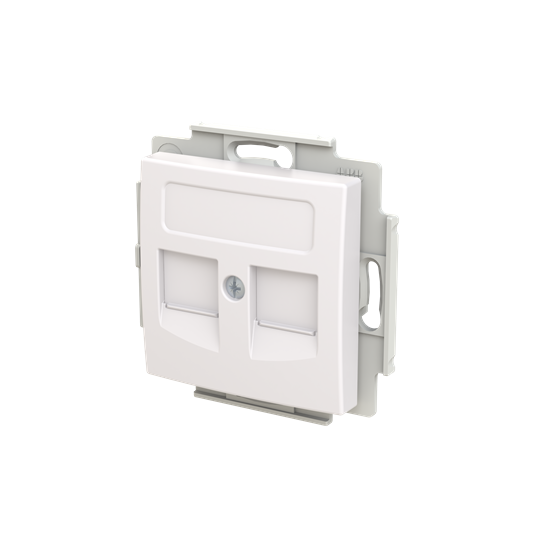 Tele outlet Modular Jack 2 gang White - Saga | ABB Oy, Wiring accessories
