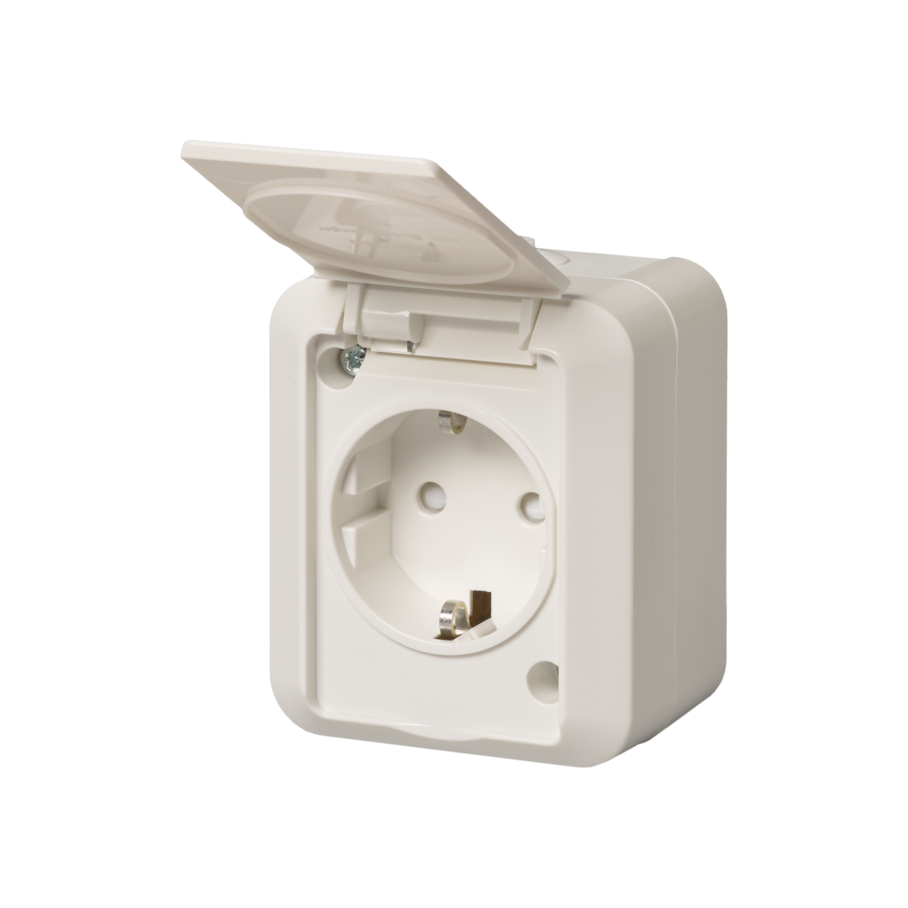 Socket outlet, Jussi IP54/55, 1-gang Schuko, shuttered, screwless ...