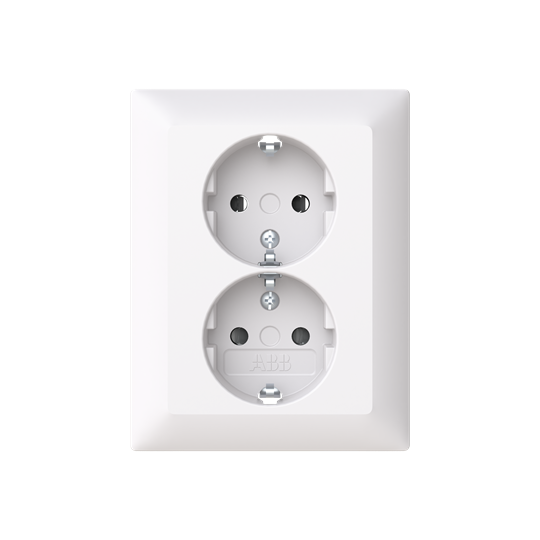 Socket outlet Without imprint White - Saga | ABB Oy, Wiring accessories