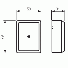 Junction box IP20, 59 x 79 mm | ABB Oy, Wiring accessories