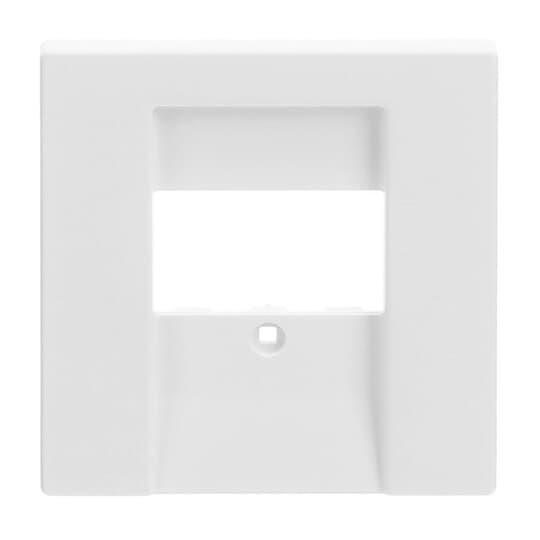 Center plate, tele outlet, white matt | ABB Oy, Wiring accessories
