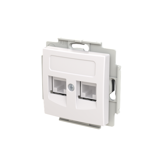 Tele outlet Modular Jack 2 gang White - Saga | ABB Oy, Wiring accessories