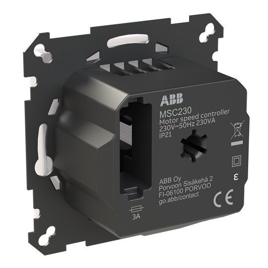 Speed controller 230VA white Turn button | ABB Oy, Wiring accessories