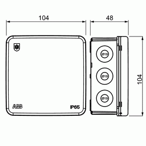 Surface-mounted junction box, IP65, 104 x 104mm, white | ABB Oy, Wiring ...