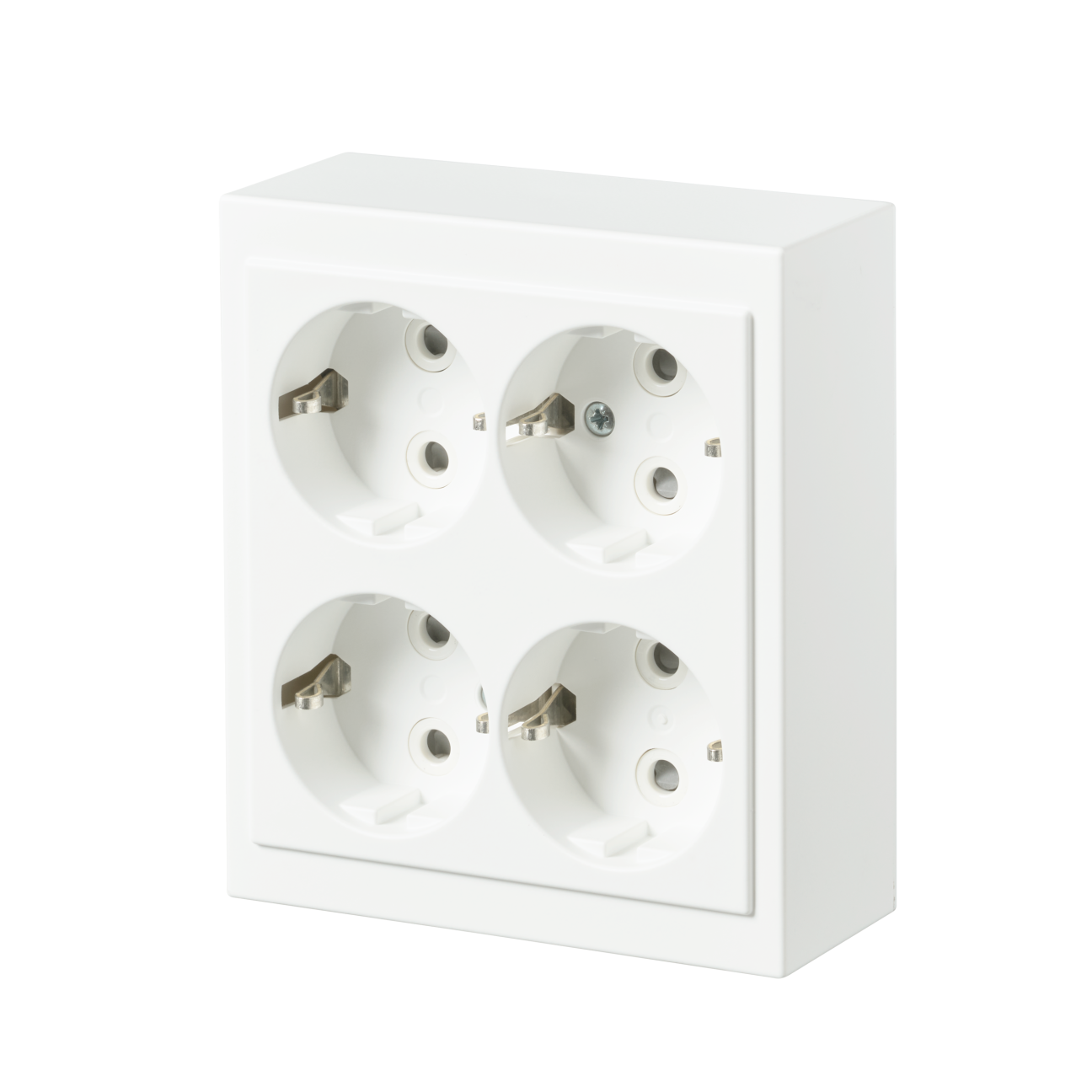 Socket outlet, Impressivo, Schuko, 4-gang, shuttered, screwless ...