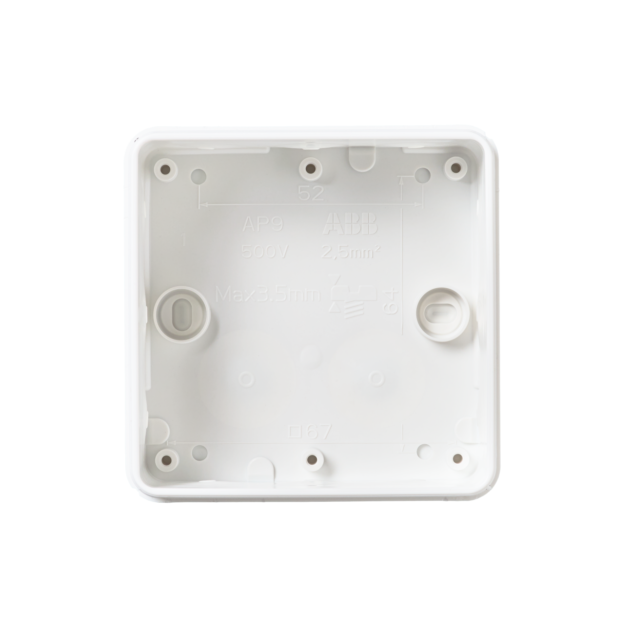 Surface-mounted junction box, IP65, 86 x 86 mm, white | ABB Oy, Wiring ...