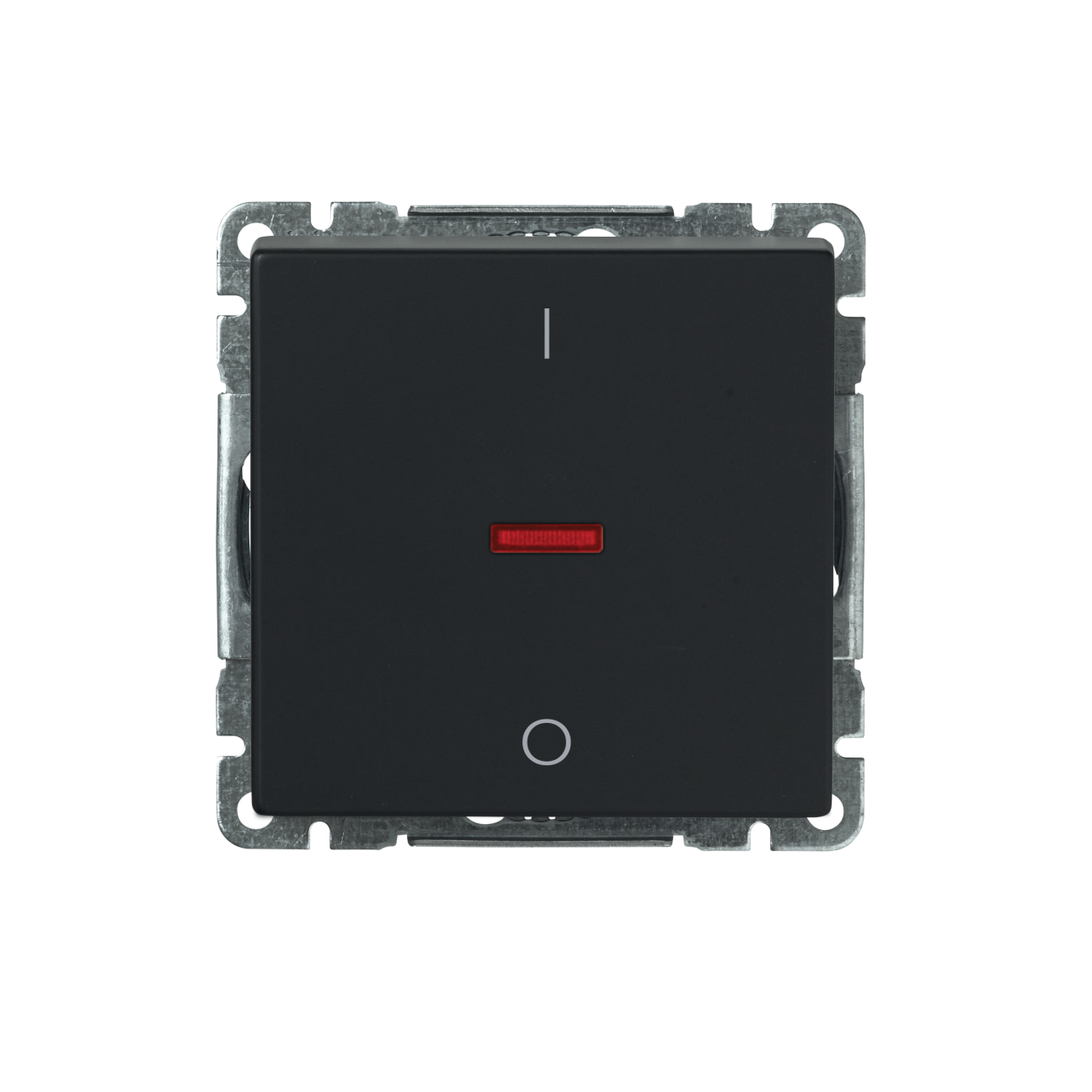 2-pole 1-gang 1-way switch, 16AX/250V, Impressivo, 2 X-terminals, black ...