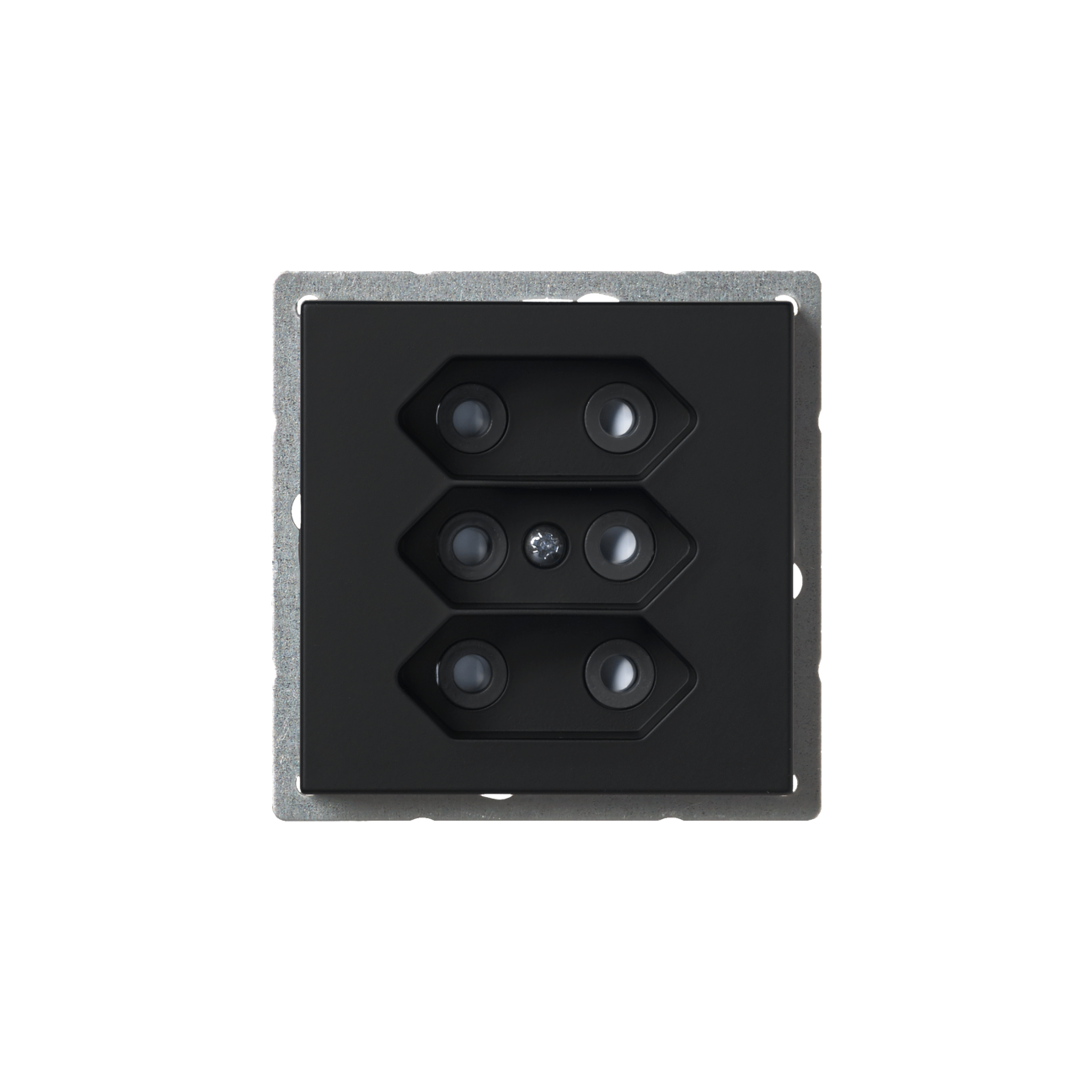 Euro socket outlet, 3-gang, shuttered, screwless terminals, branching ...