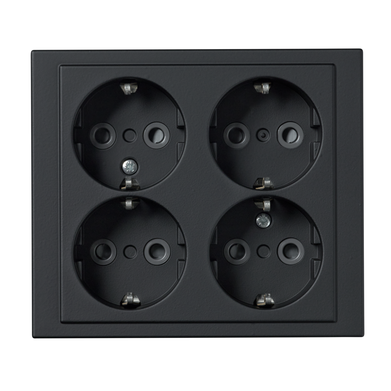 Socket outlet, Impressivo, Schuko, 4-gang, shuttered, screwless terminals, black matt | ABB Oy ...