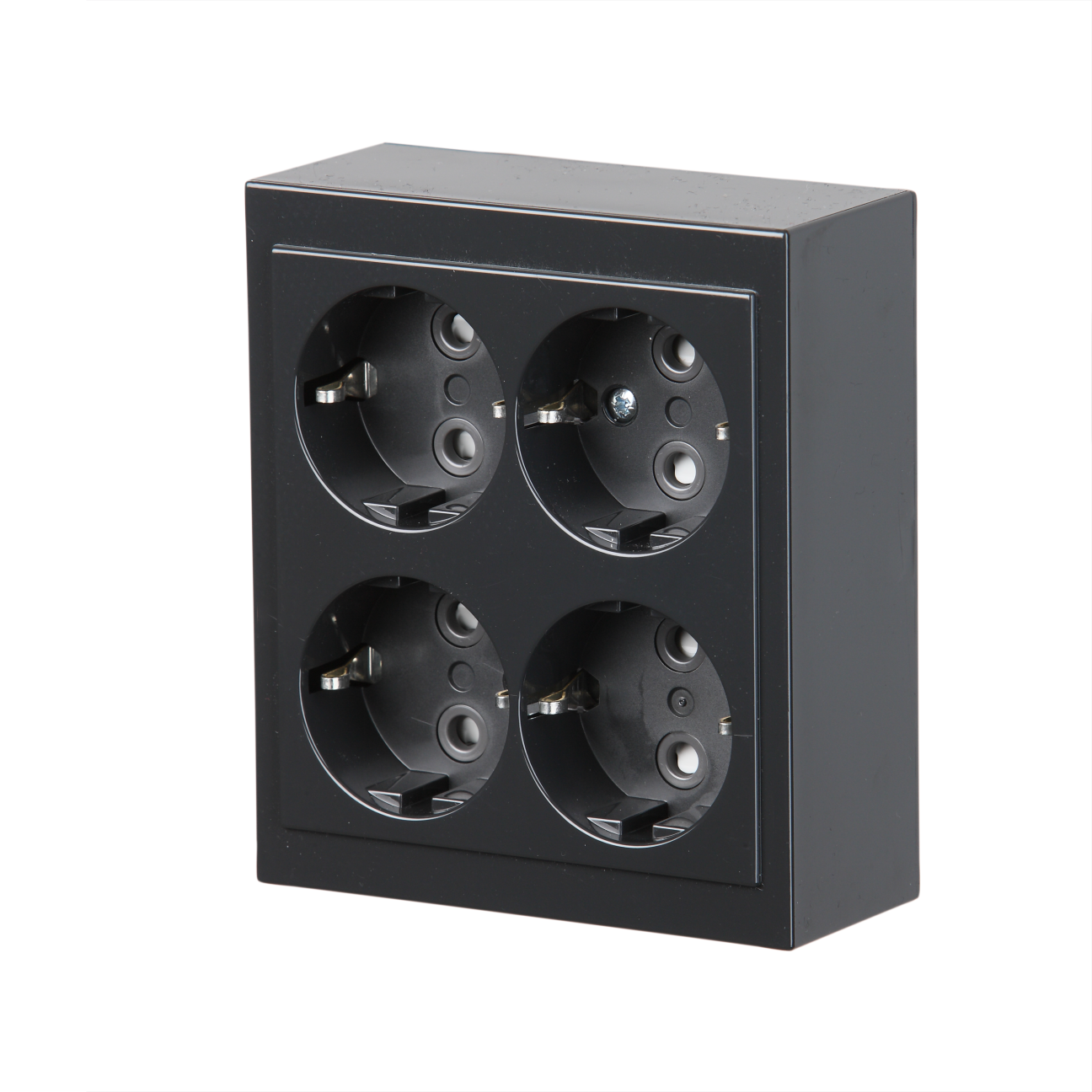Socket outlet, Impressivo, Schuko, 4-gang, shuttered, screwless ...