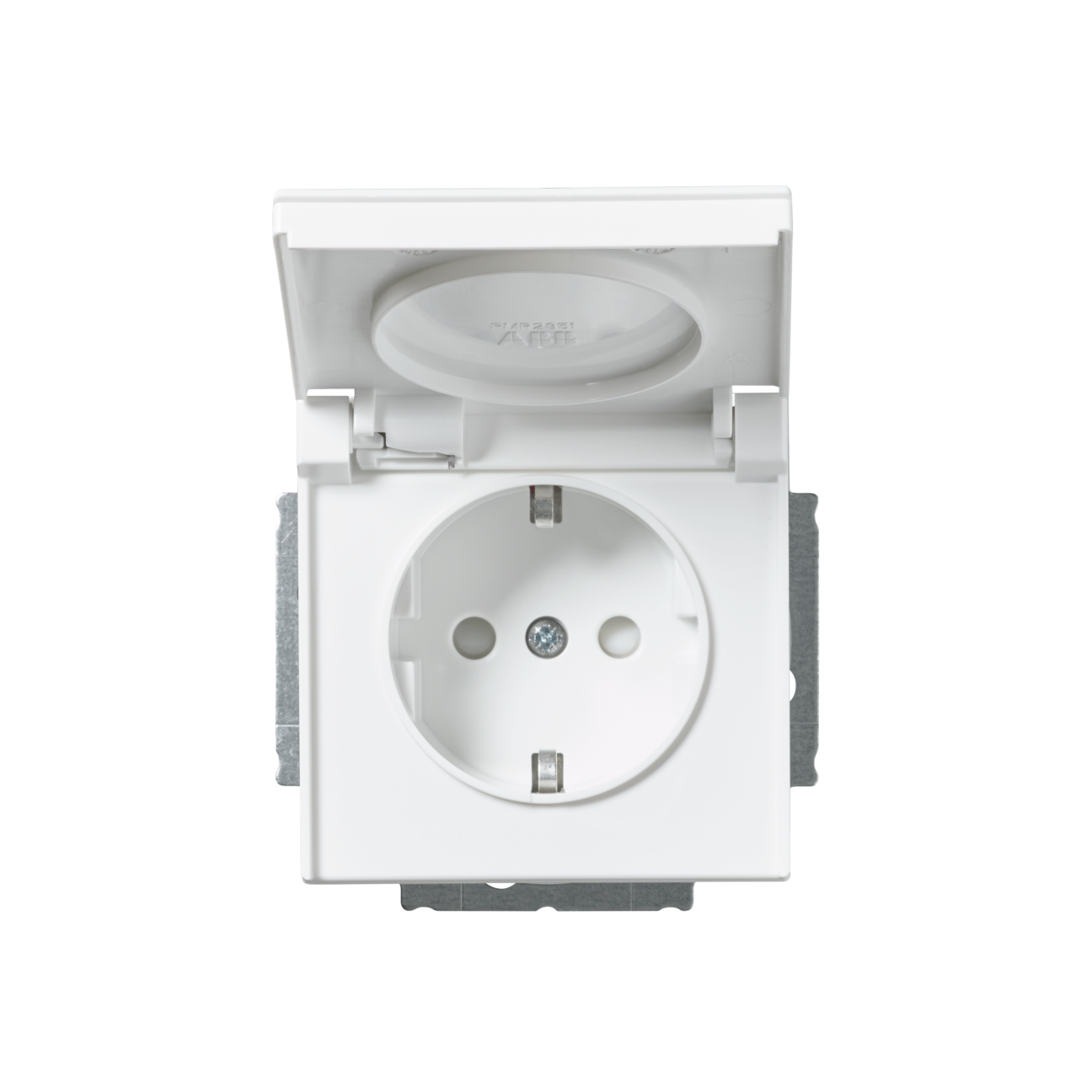 Socket outlet, Impressivo, Schuko, 1-gang, screwless terminals, white ...