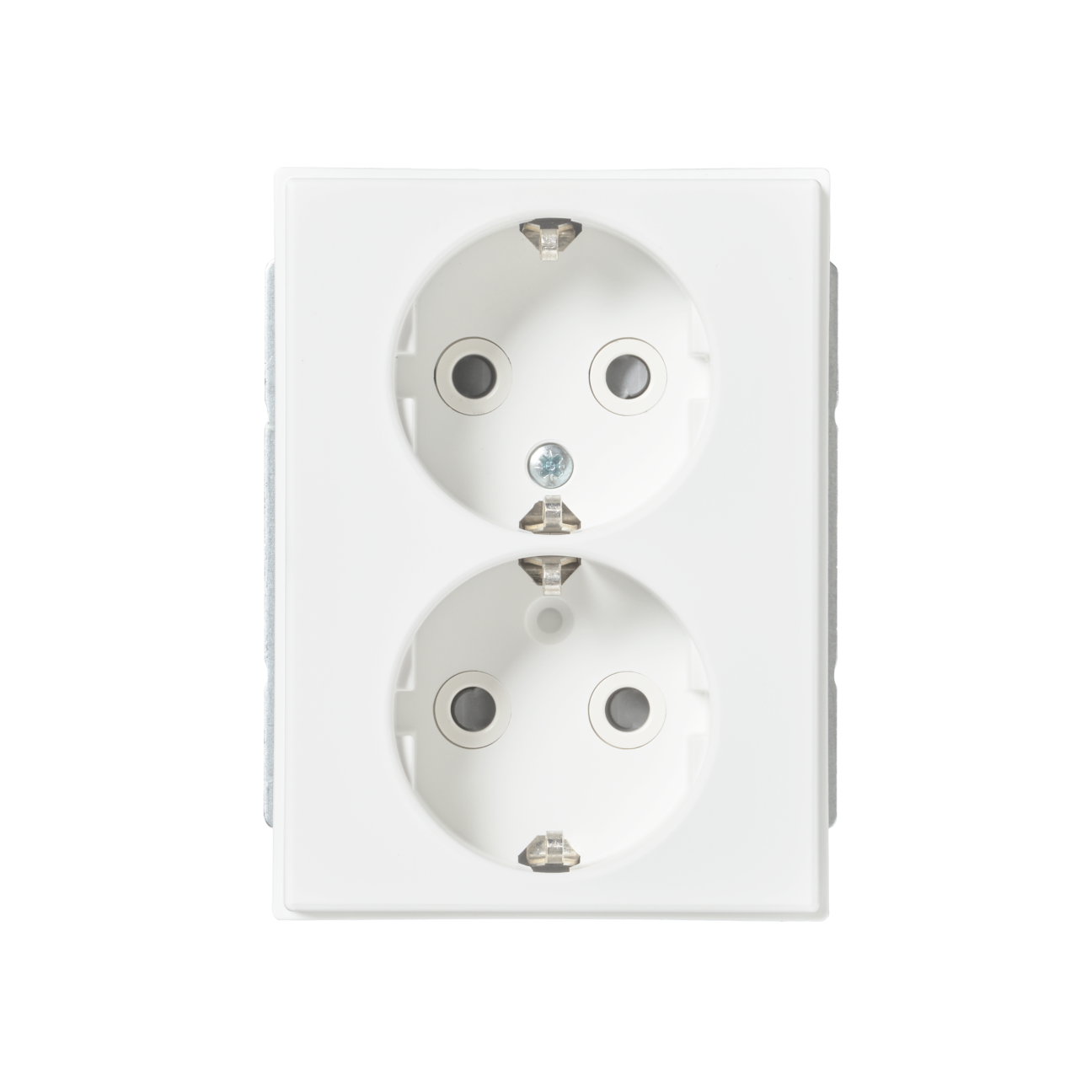 Schuko socket outlet, Impressivo, 2-gang, shuttered, screwless ...
