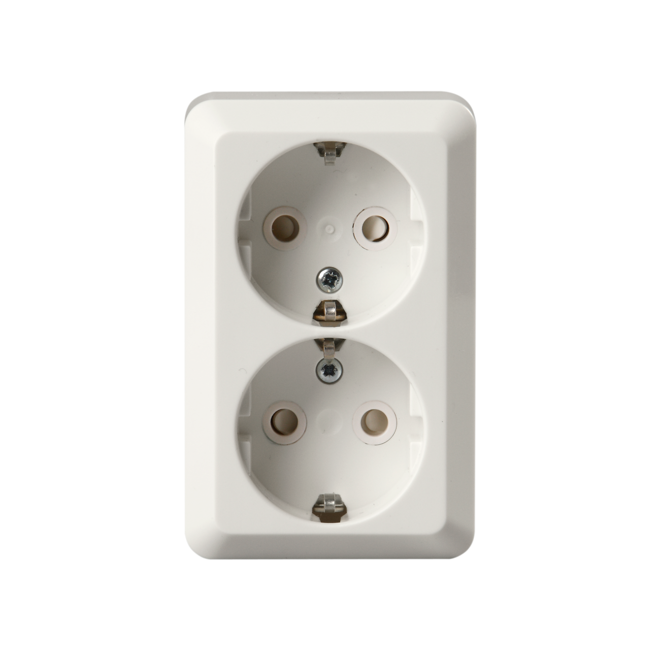 Socket outlet, Jussi, Schuko, 2-gang, shuttered, screwless terminals ...