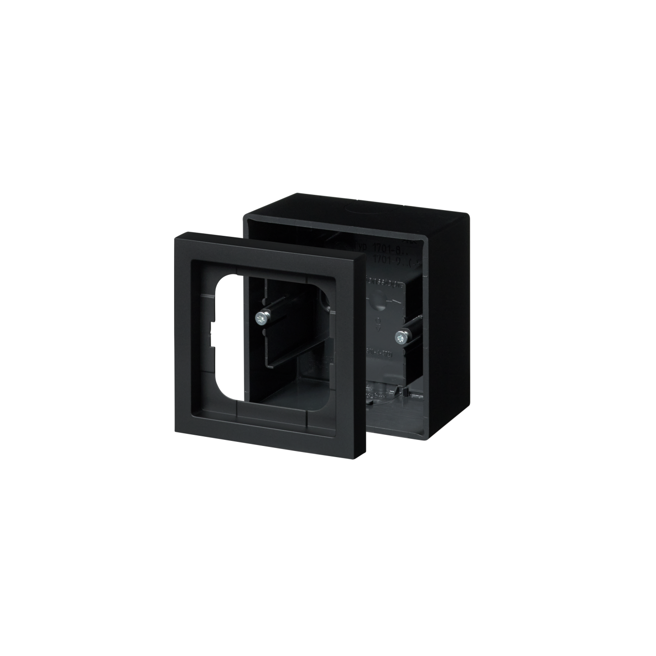Surface mounting box, Impressivo, 80mm, h=54mm 1-gang, black matt | ABB ...