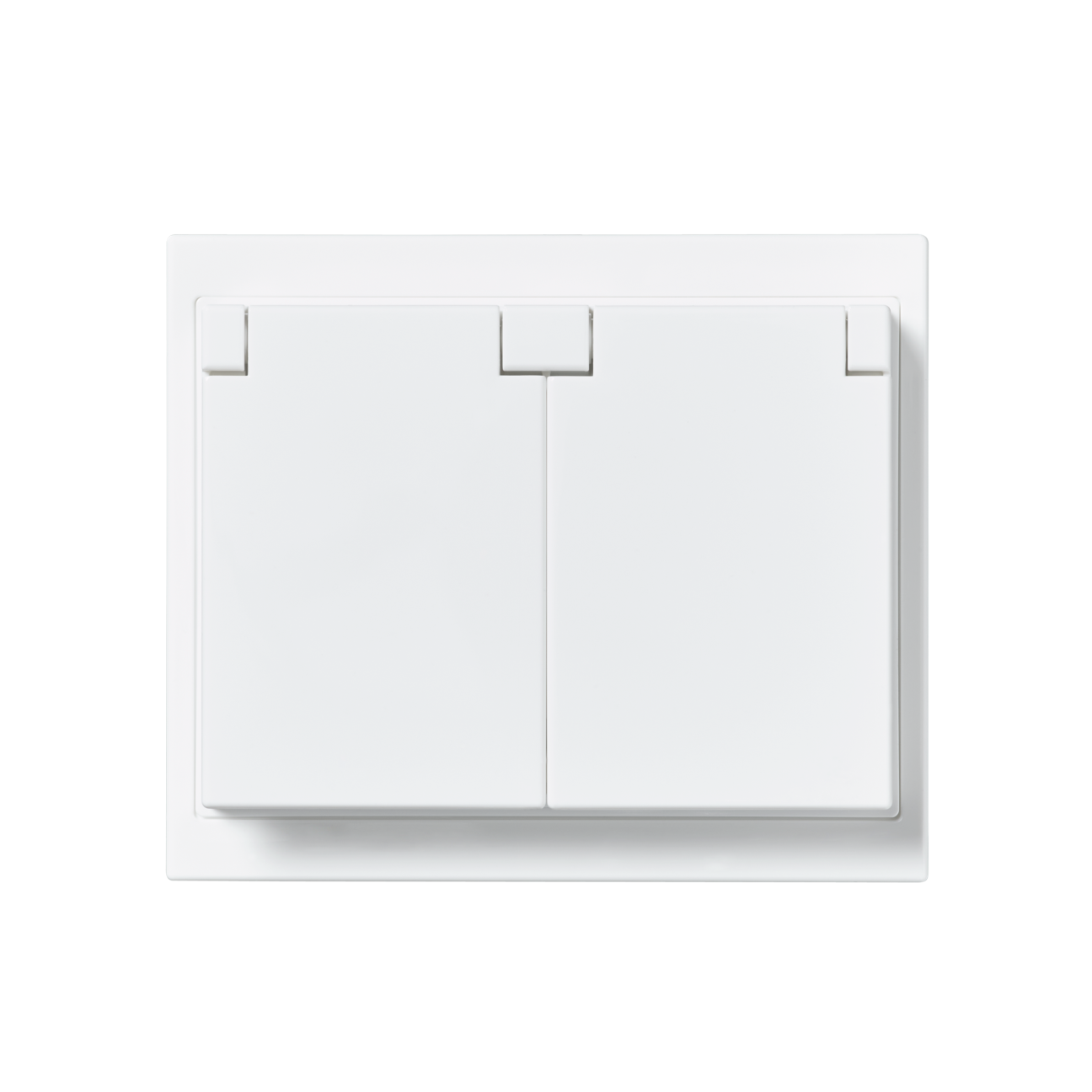 Socket outlet, Impressivo, Schuko, 2-gang, shuttered, screwless ...