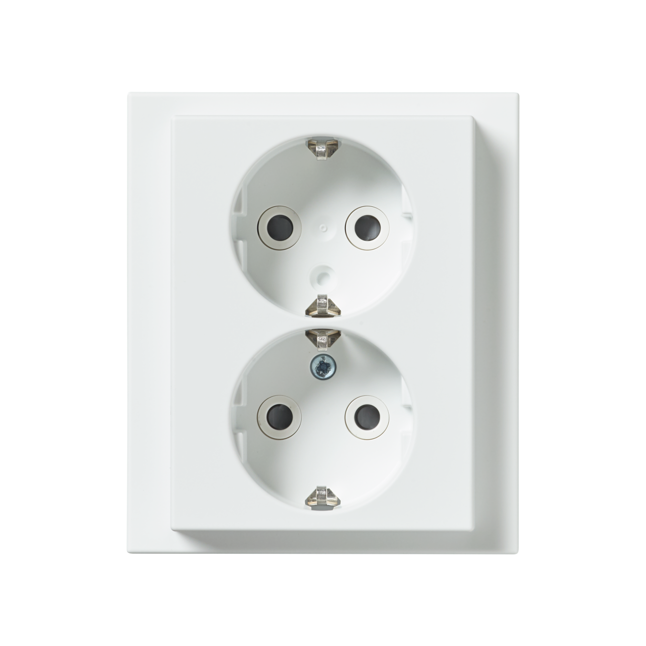 Socket outlet, Schuko, 2-gang, shuttered, screwless terminals ...