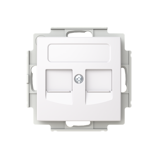Tele outlet Modular Jack 2 gang White - Saga | ABB Oy, Wiring accessories