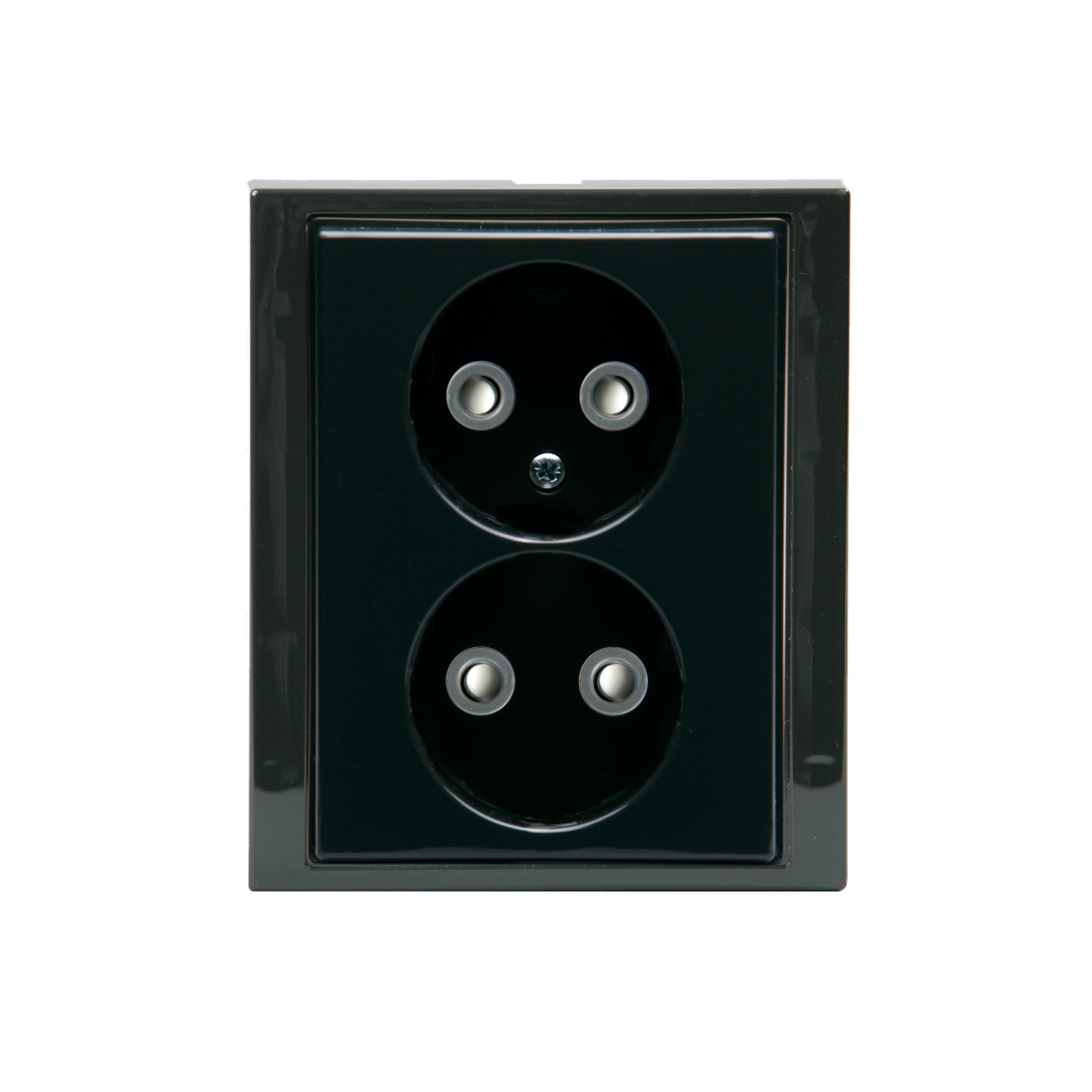 Socket outlet, Impressivo, not earthed, 2-gang, shuttered, screwless ...
