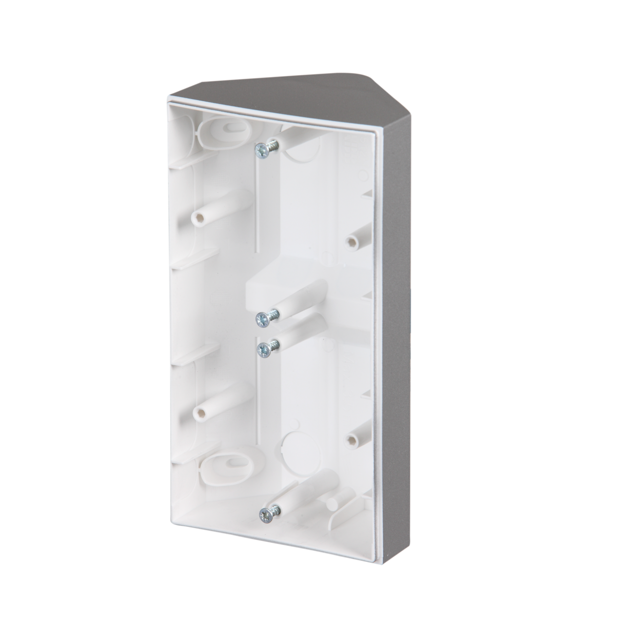 Surface mounting box, Impressivo, corner installation, 85mm, 2-gang ...