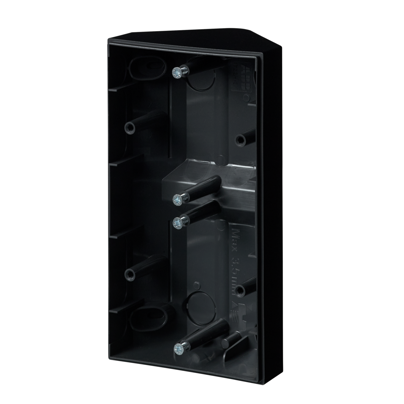 Surface mounting box, Impressivo, corner installation, 85mm, 2-gang ...