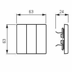Switch rocker, Impressivo, 3-gang, anthracite | ABB Oy, Wiring accessories
