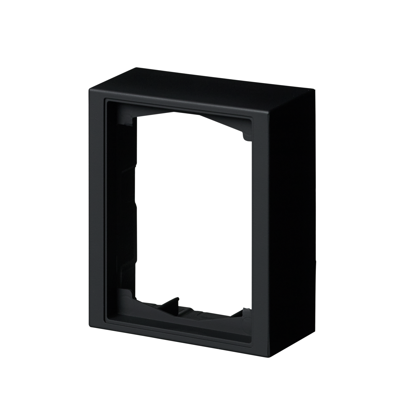 Surface mounting frame, Impressivo, 100mm, h=40mm, 1-gang, black matt ...