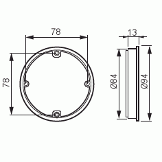 Extension ring for junction box, 13 mm, screw distance c/c 78 mm | ABB ...