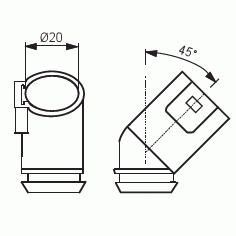 Angle back inlet 20 mm | ABB Oy, Wiring accessories