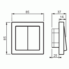 2-gang 1-way switch, 16AX/250V, Impressivo, no X-terminals, IP44 | ABB ...