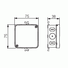 Surface-mounted junction box, white 75 x 75 mm | ABB Oy, Wiring accessories