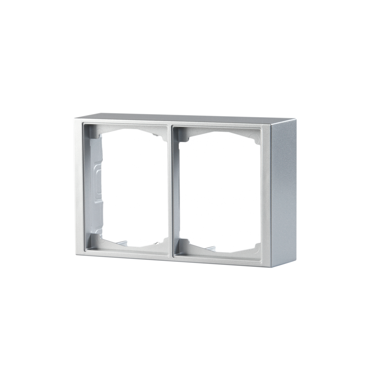 Surface mounting frame, Impressivo, 100mm, h=40mm, 2-gang, aluminum ...
