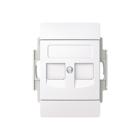 Tele outlet Modular Jack 2 gang White - Saga | ABB Oy, Wiring accessories