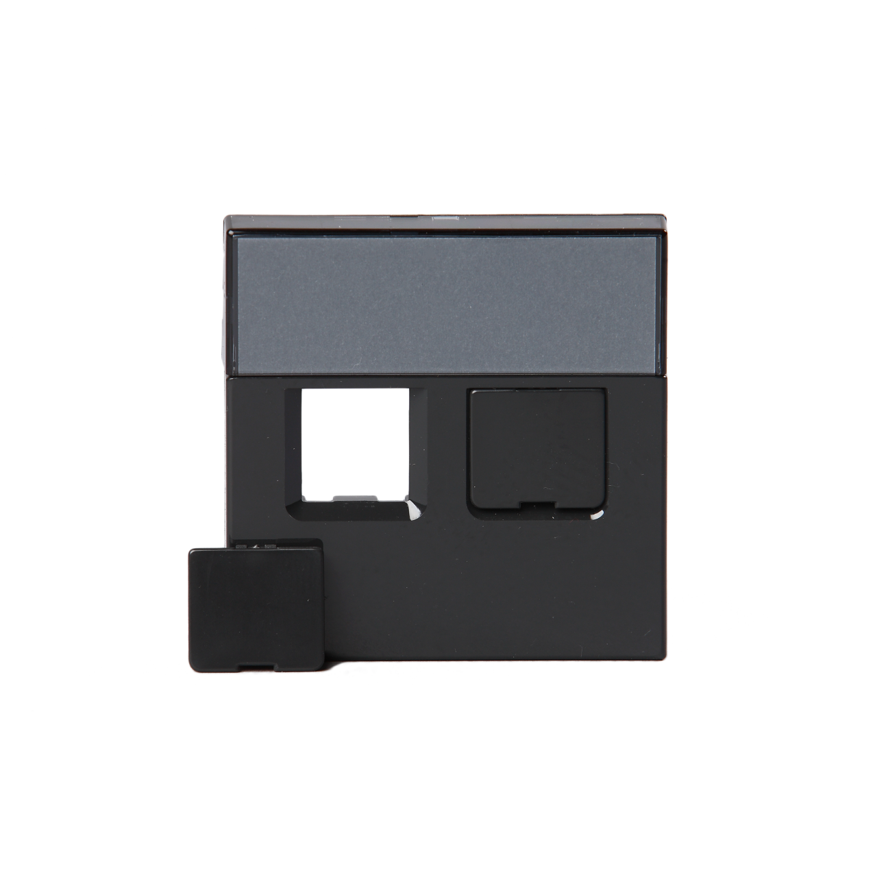 Center plate, Impressivo, 2 x RJ45, blind covers, anthracite | ABB Oy ...