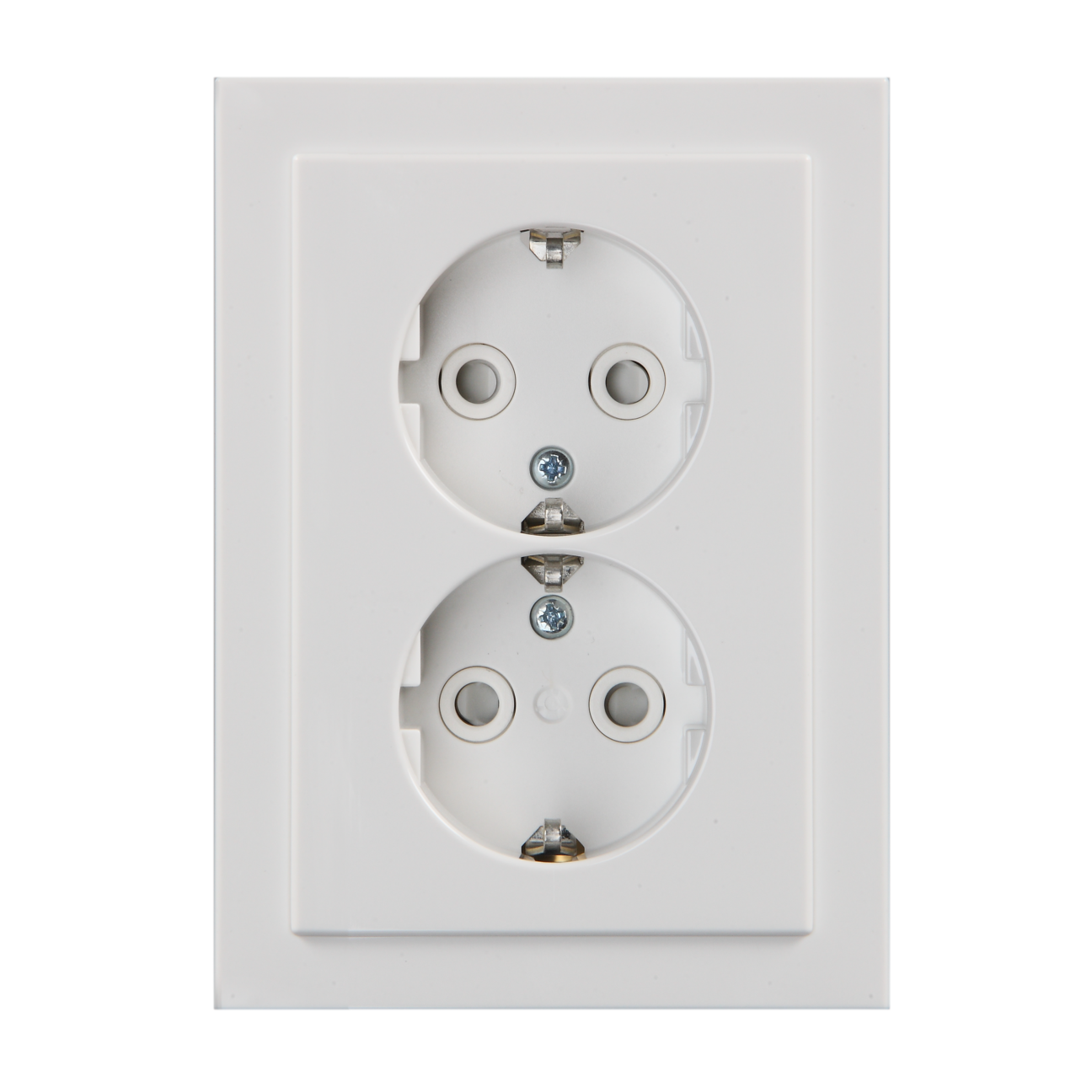 Socket outlet, Schuko, 2-gang, shuttered, screwless terminals ...