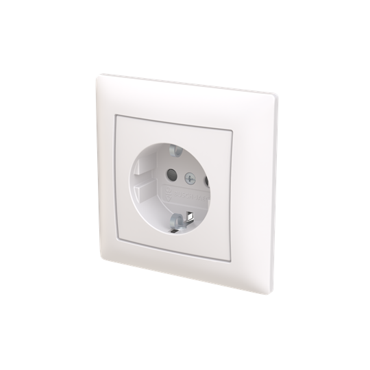 Socket outlet Without imprint White - Saga | ABB Oy, Wiring accessories