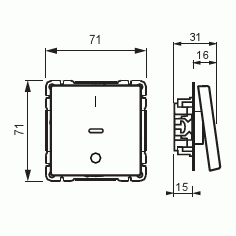 2-pole 1-gang 1-way switch, 16AX/250V, Impressivo, 2 X-terminals, white ...