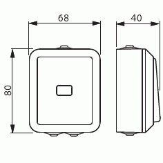1-gang intermediate switch, Jussi IP44, 2 X-terminals, lamp not ...