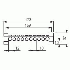 Potential equalizer bar, max. 70 mm² Cu | ABB Oy, Wiring accessories