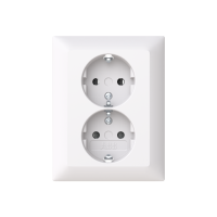 Socket outlet 2-gang, earthed, with frame | ABB Oy, Wiring accessories