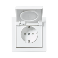 1-gang Schuko socket outlet, flush mounting, IP44 | ABB Oy, Wiring accessories