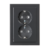 2-gang Schuko socket outlets, flush mounting in special 1,5 x box, IP21 | ABB Oy, Wiring accessories