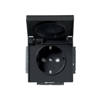 Flush mounting 1-gang Schuko socket outlets with lid IP21 | ABB Oy, Wiring accessories