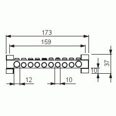 Potential equalizer bar, max. 70 mm² Cu | ABB Oy, Wiring accessories