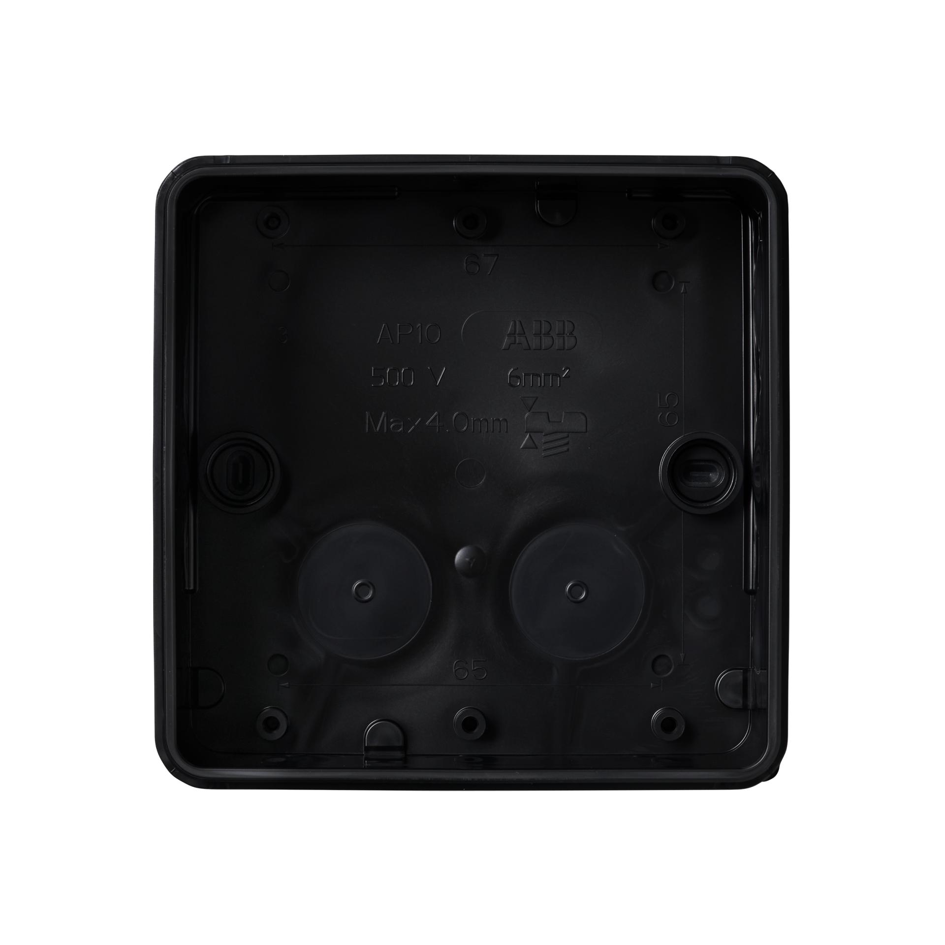 Surface-mounted junction box, IP65, 104 x 104mm, black | ABB Oy, Wiring ...